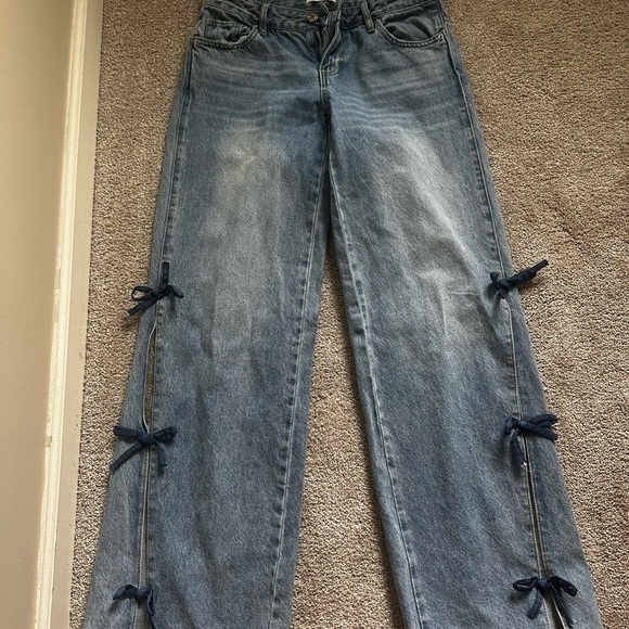 PacSun | Jeans | Pacsun Light Indigo Bow Low Rise Baggy Jeans | Poshmark